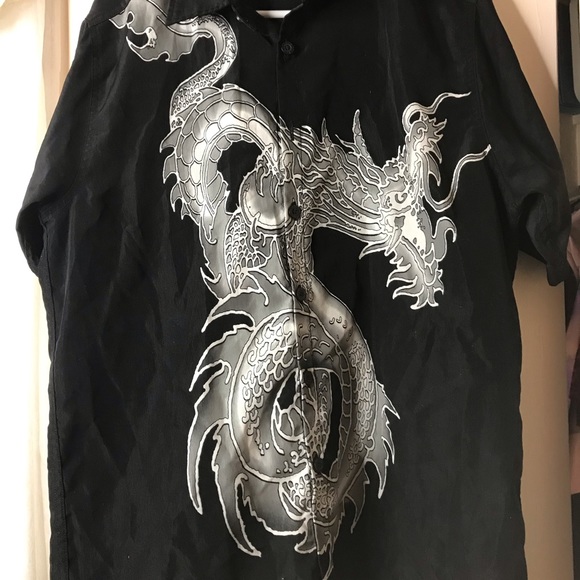 Tops | Y2k Vintage Dragon Button Up | Poshmark